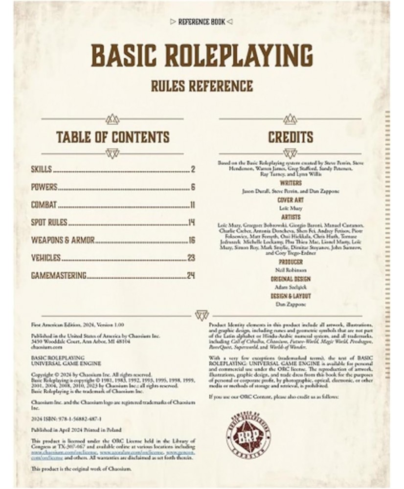 Chaosium Basic Roleplaying - Gamemaster Pack