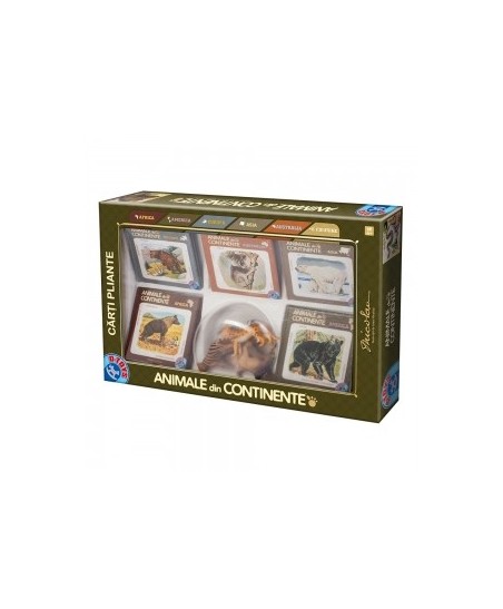 Carti pliante - Animale din continente cu figurine de animale