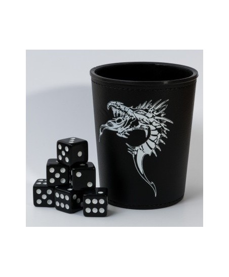Dice Cup - Black with Dragon Emblem